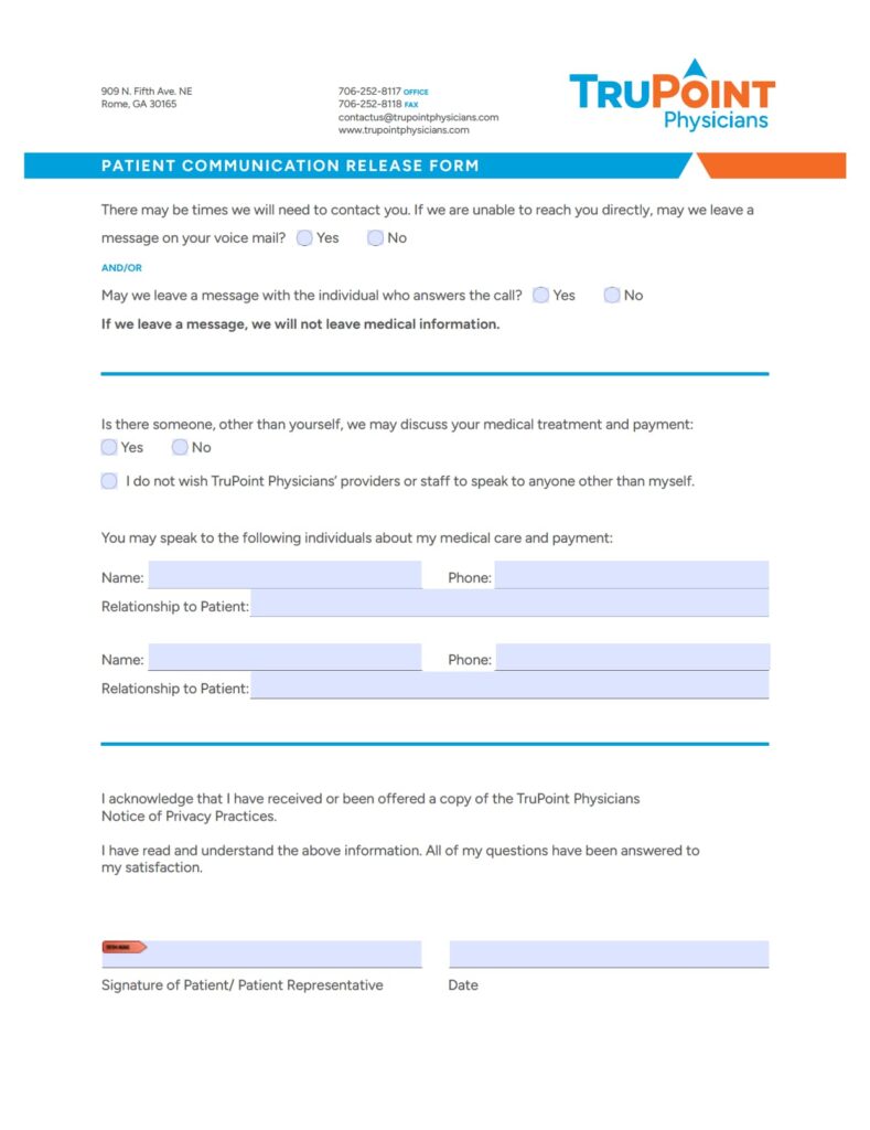 TruPoint Physicians | Patient Forms